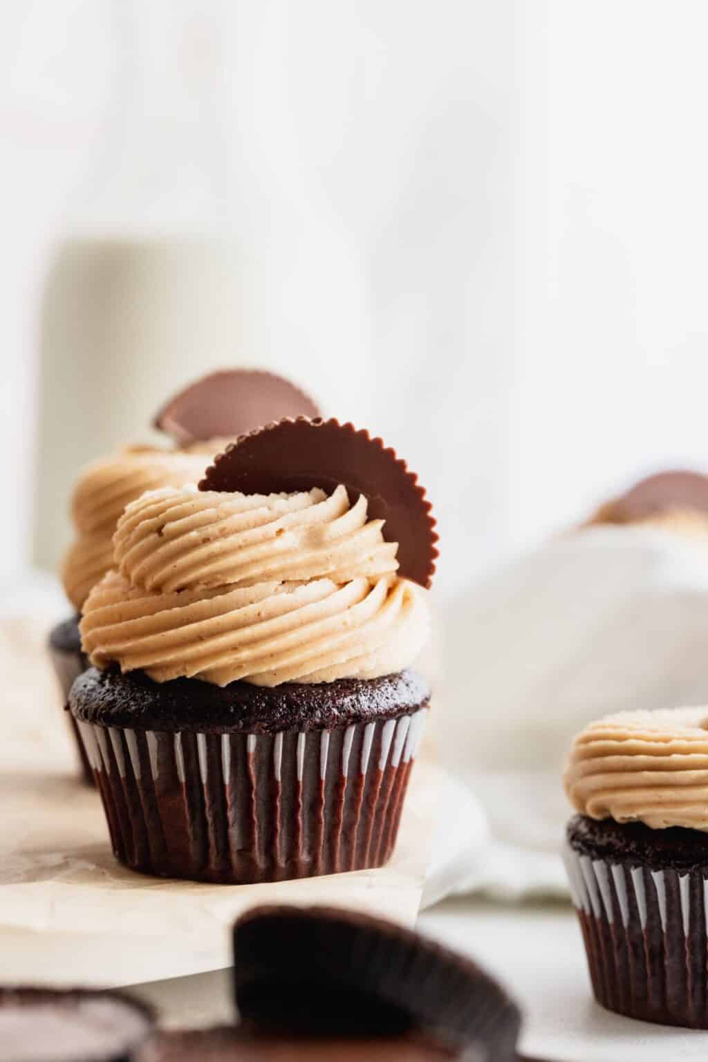 Chocolate Peanut Butter Filled Cupcakes +VIDEO - Stephanie's Sweet Treats