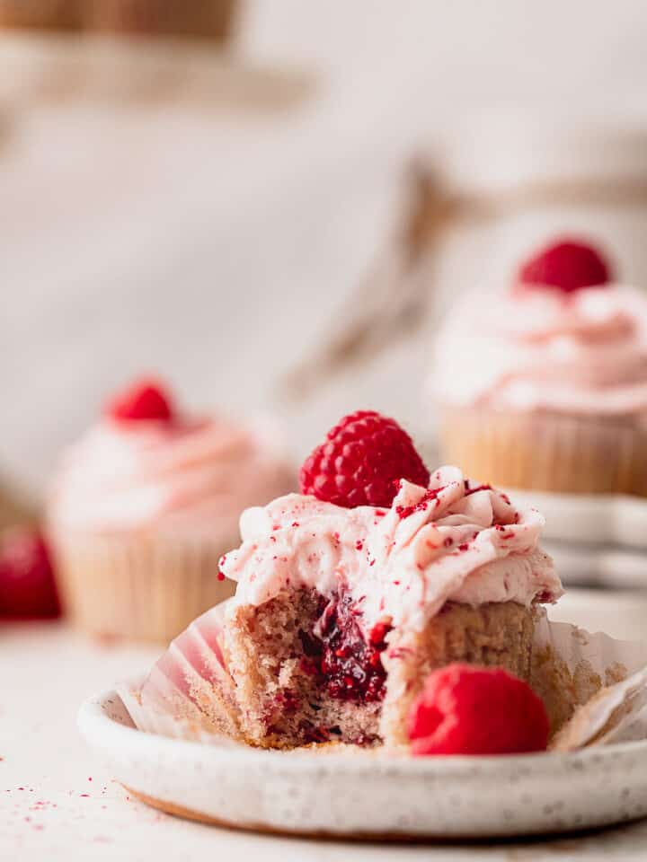 Raspberry Filled Cupcakes | Stephanie's Sweet Treats | Stephanie Rutherford