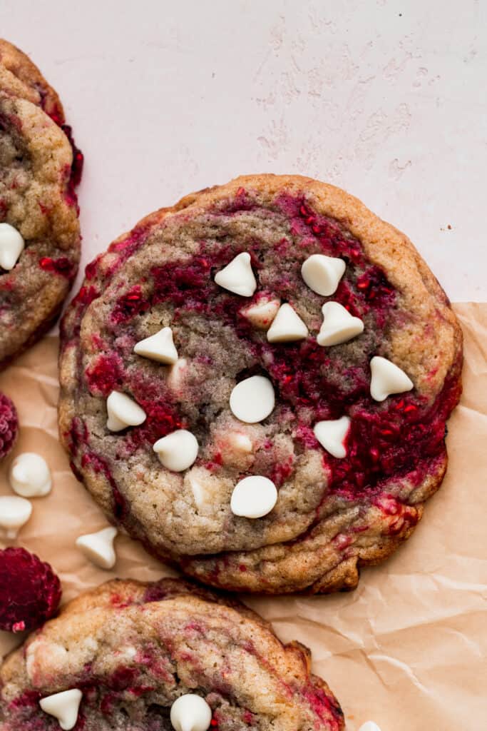 Raspberry White Chocolate Cookies - Stephanie's Sweet Treats