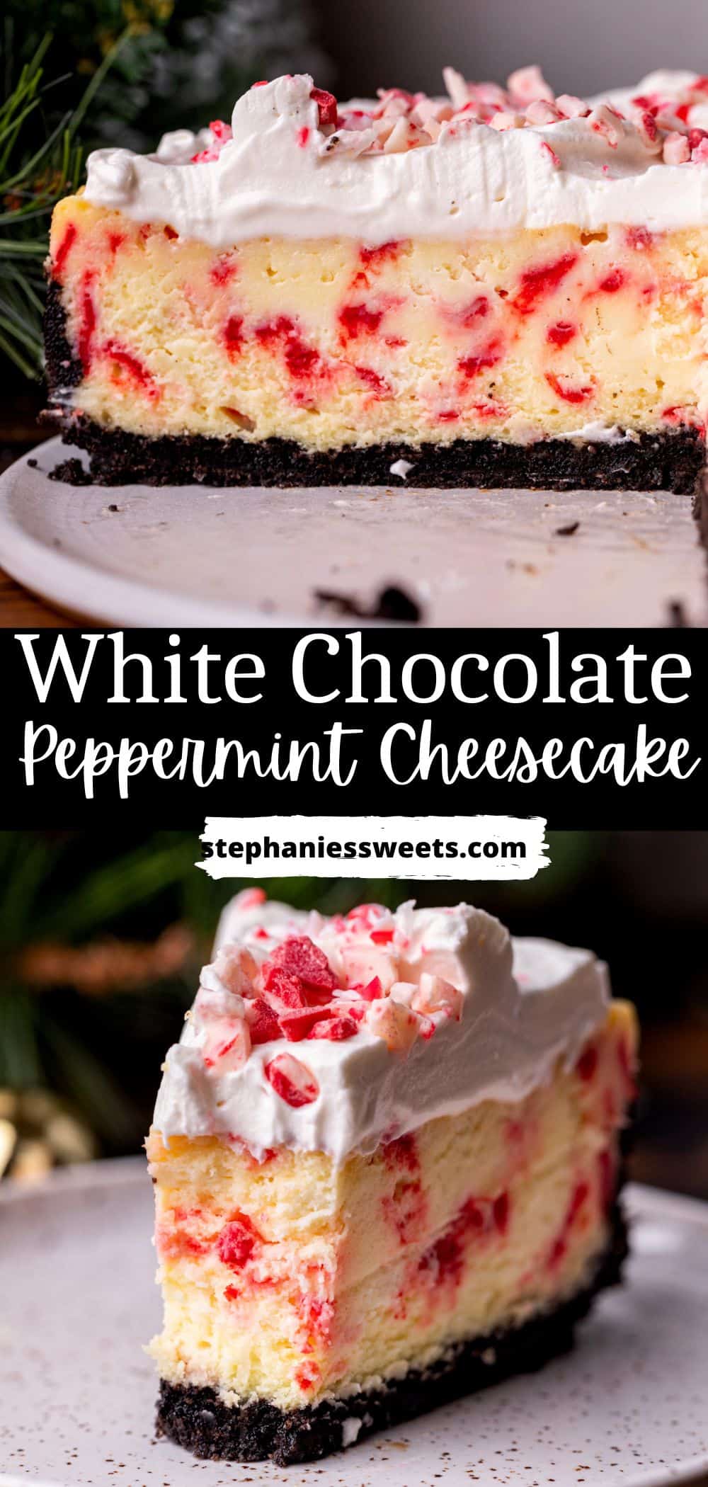 White Chocolate Peppermint Cheesecake - Stephanie's Sweet Treats